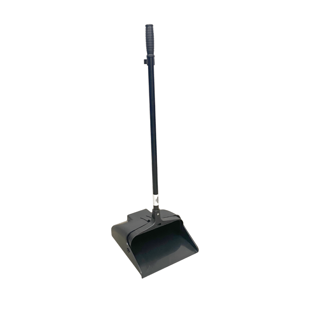Lobby Dust Pan w/36” Metal Handle Black - New Wave Cleaning Solutions