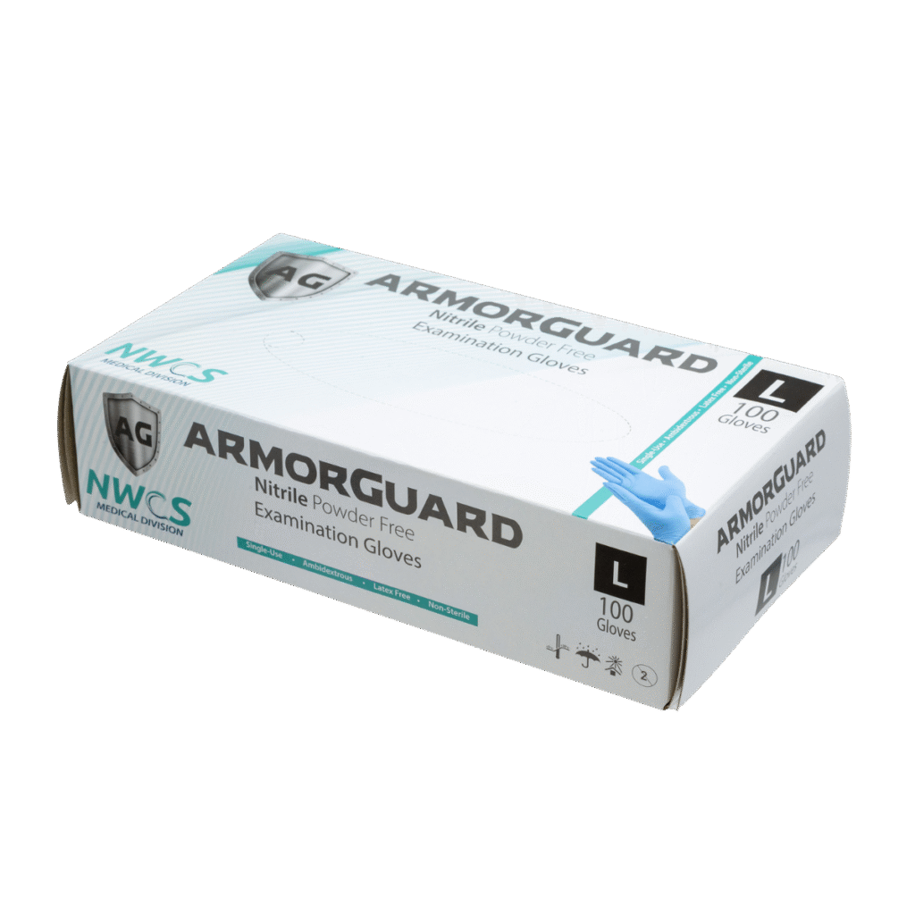 ARMORGUARD NITRILE GLOVE BLUE 4mil- LARGE 10bxs/100ct - New Wave ...